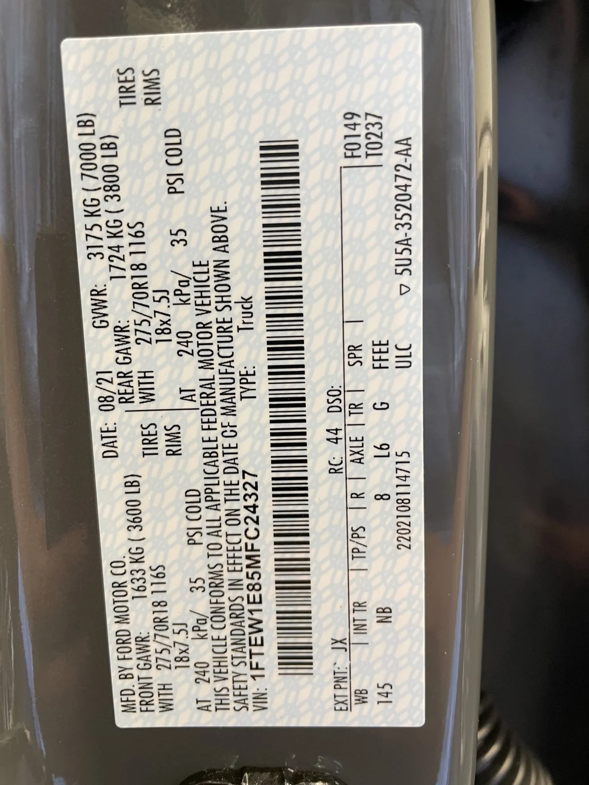 VIN Paint Code? F150 Ecoboost Forum